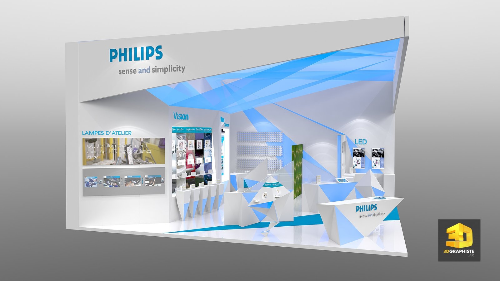 Stand Philips - Concepteur de stands - 3DGRAPHISTE.FR
